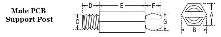 Male PCB Support Post | Volt Industrial Plastics