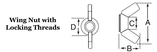 Wing Nuts with Locking Threads | Volt Industrial Plastics