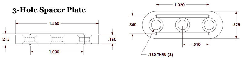 3-Hole Spacer Plate | Volt Industrial Plastics