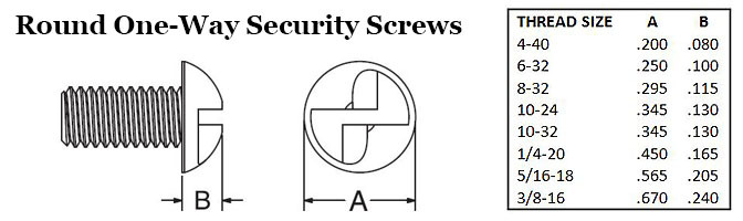 Round One-Way Security Screws | Volt Industrial Plastics