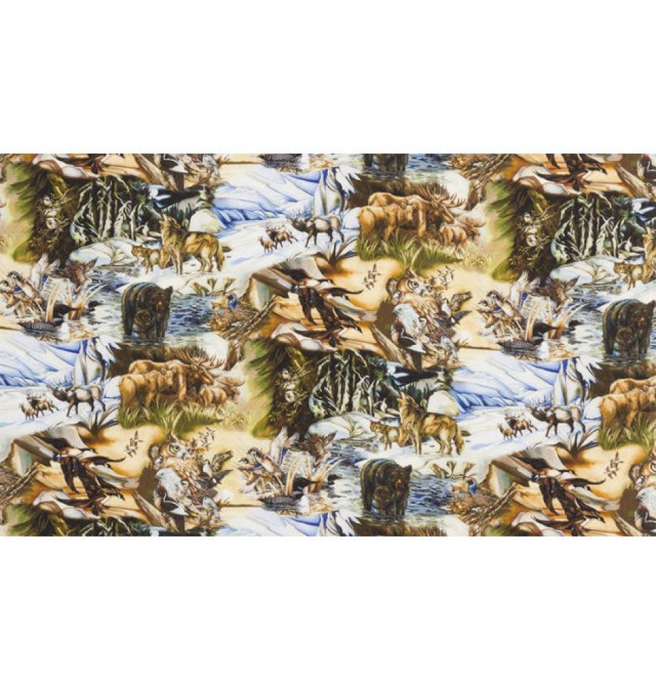 45 Robert Kaufman North American Wildlife Digital 24 Panel | Marshall ...