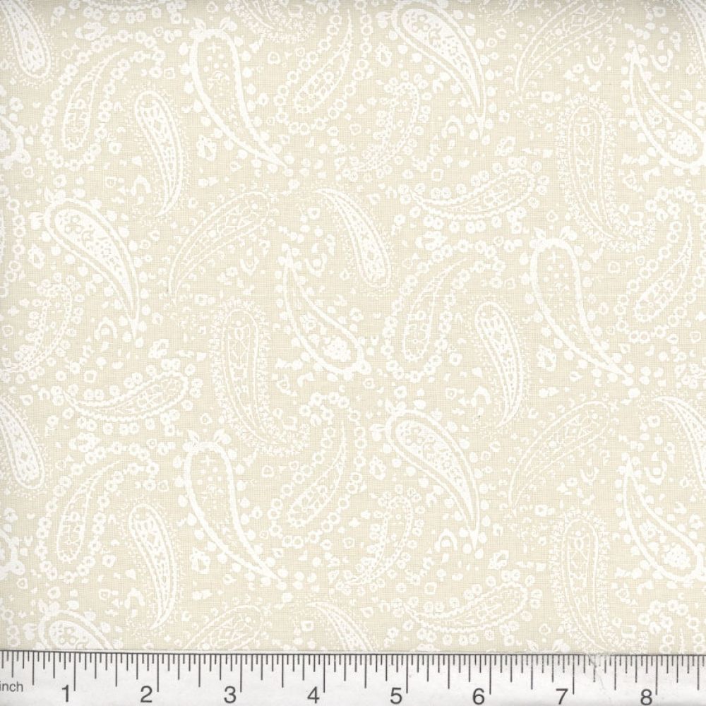 45 Perfect Paisley White On Natural | Marshall Dry Goods Company