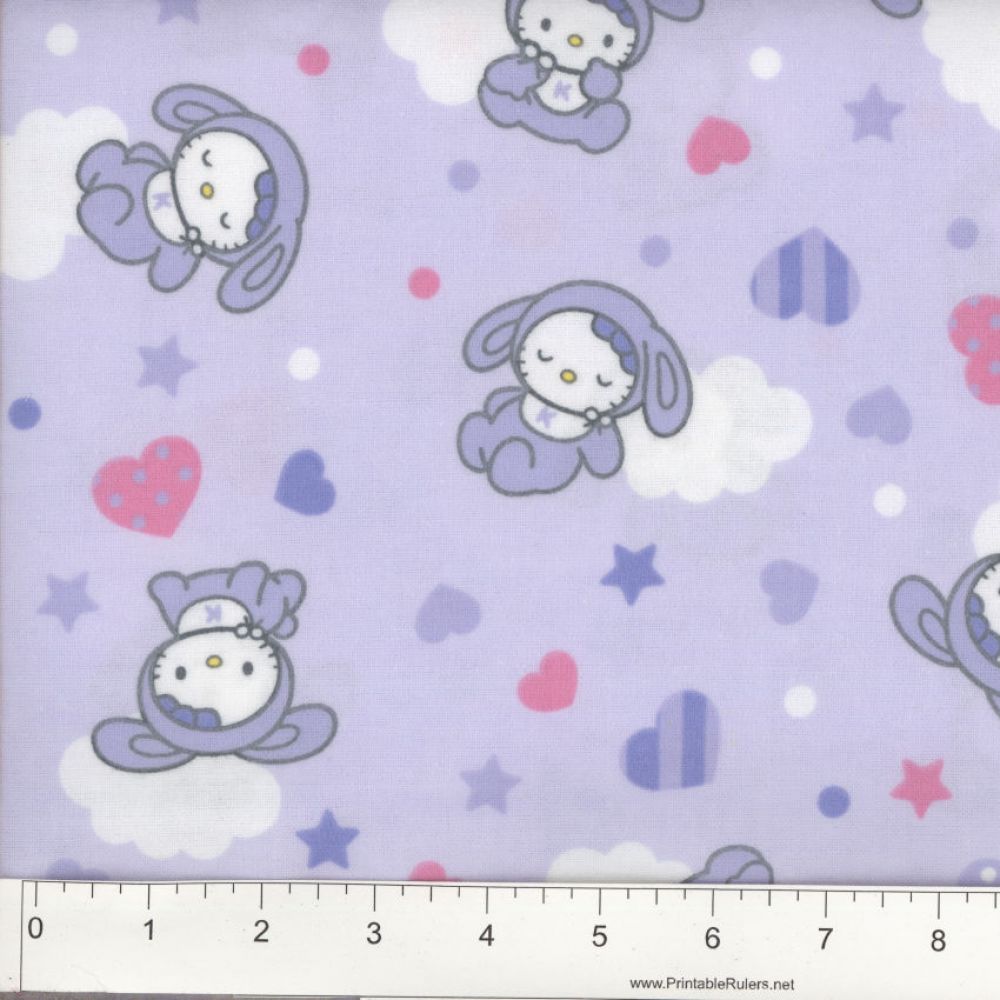 45 David Textiles Hello Kitty Bunnies With Hearts Flannel | Marshall ...