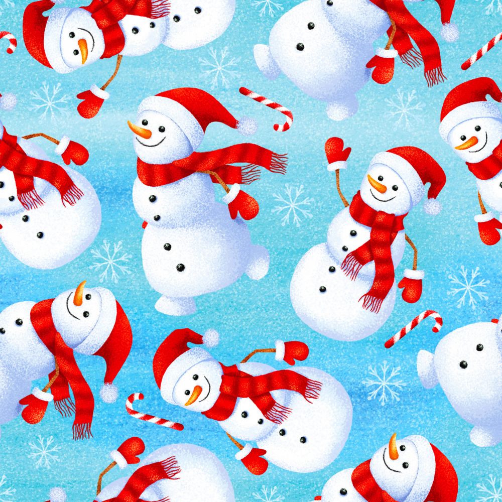 45 Holly Jolly Snowmen Red | Marshall Dry Goods Company