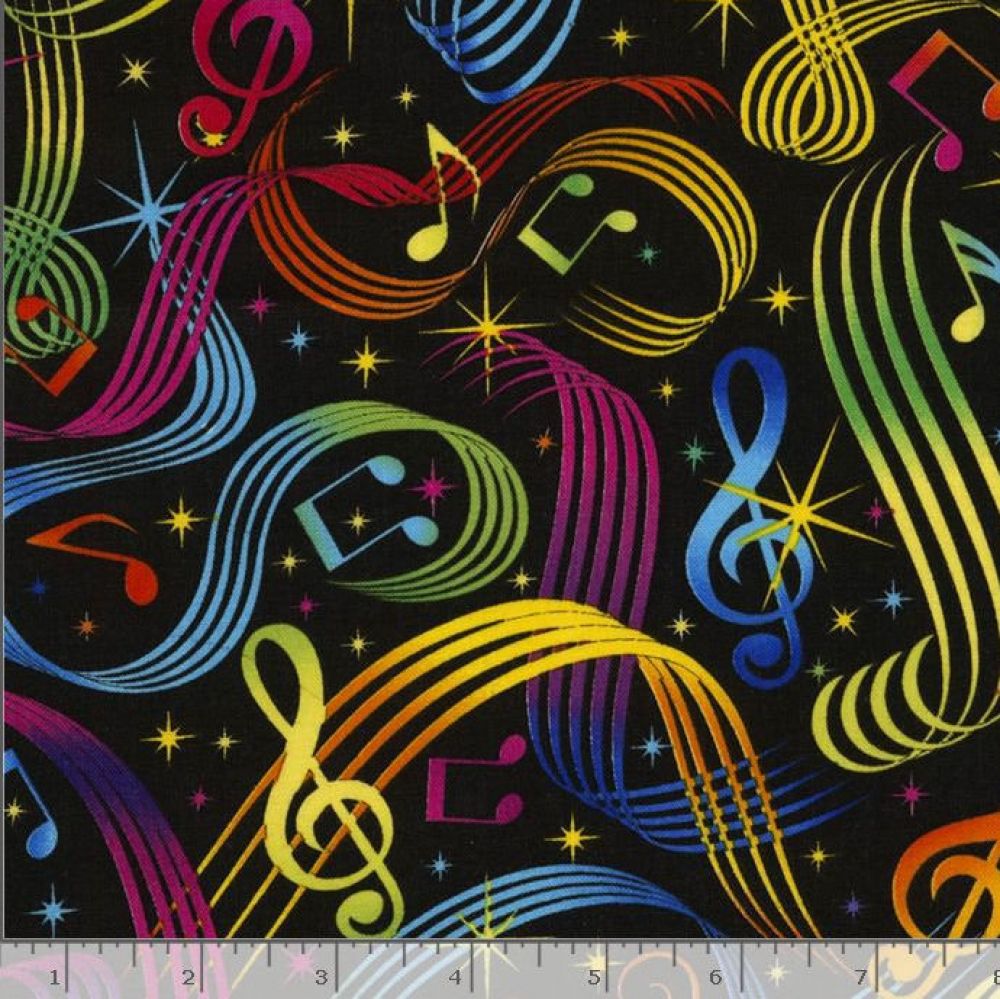 45 Timeless Treasures Bright Music Notes | Marshall Dry Goods Company